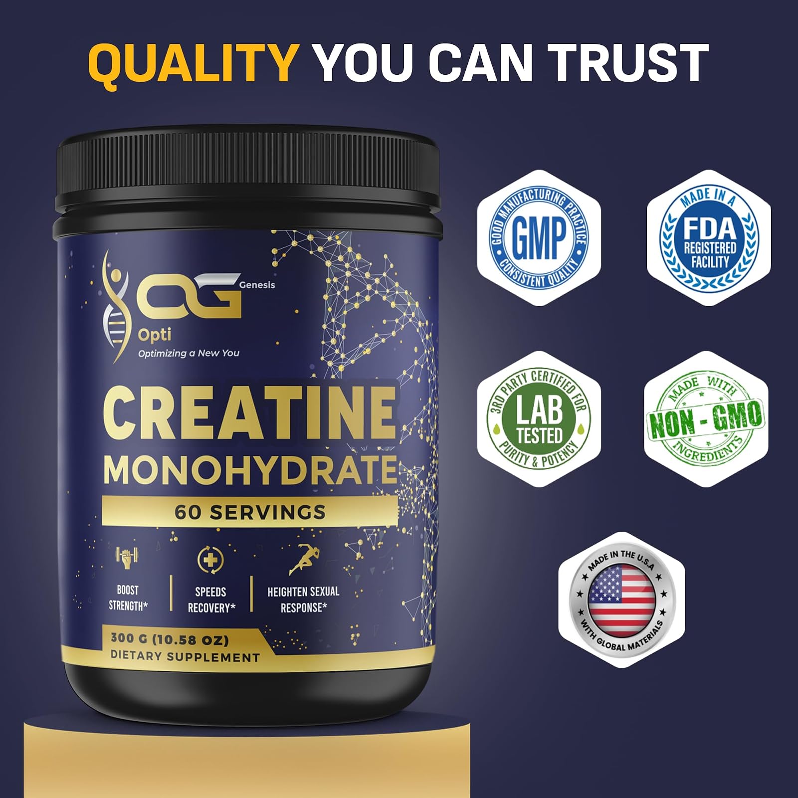 Creatine monohydrate for post-workout recovery