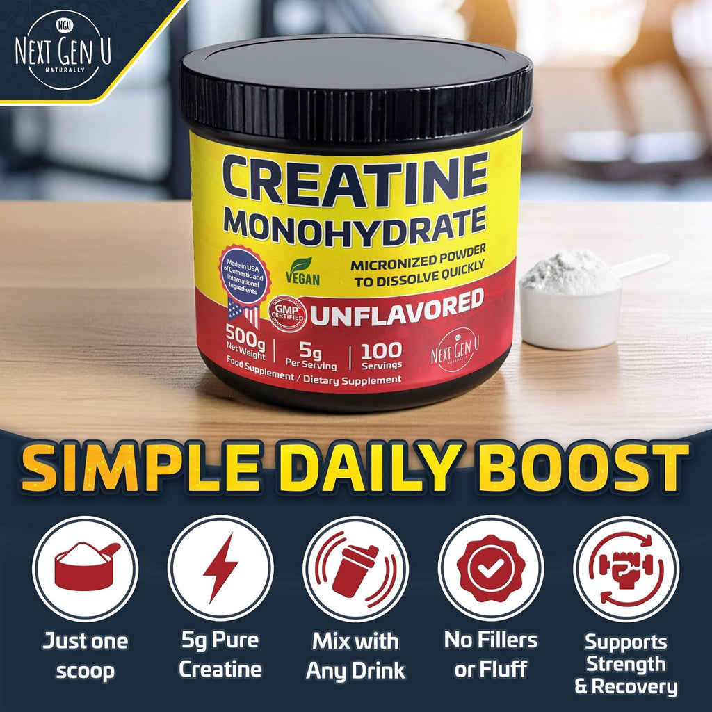 Creatine monohydrate for strength training
