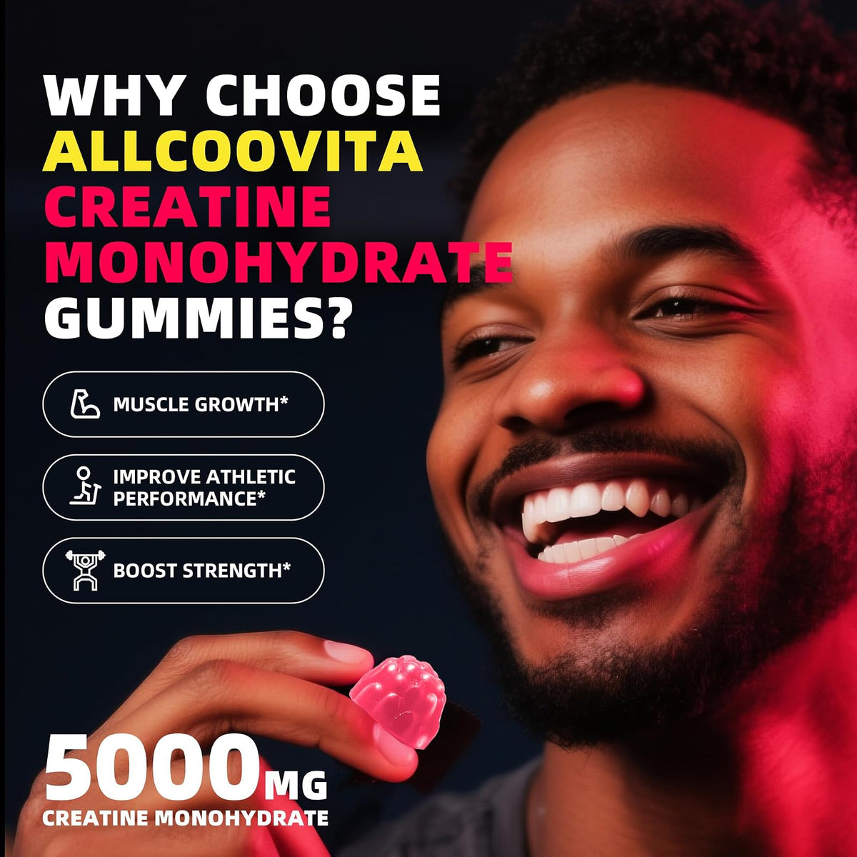 Creatine monohydrate gummies for athletes