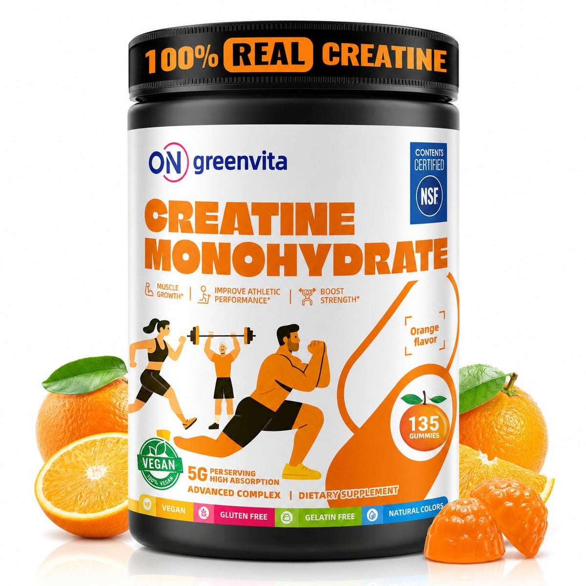 Creatine monohydrate gummies for energy