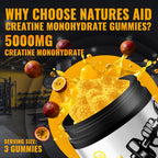 Creatine monohydrate gummies for muscle growth