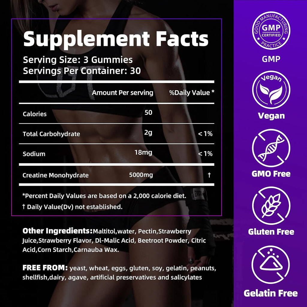 creatine monohydrate gummies for muscle growth