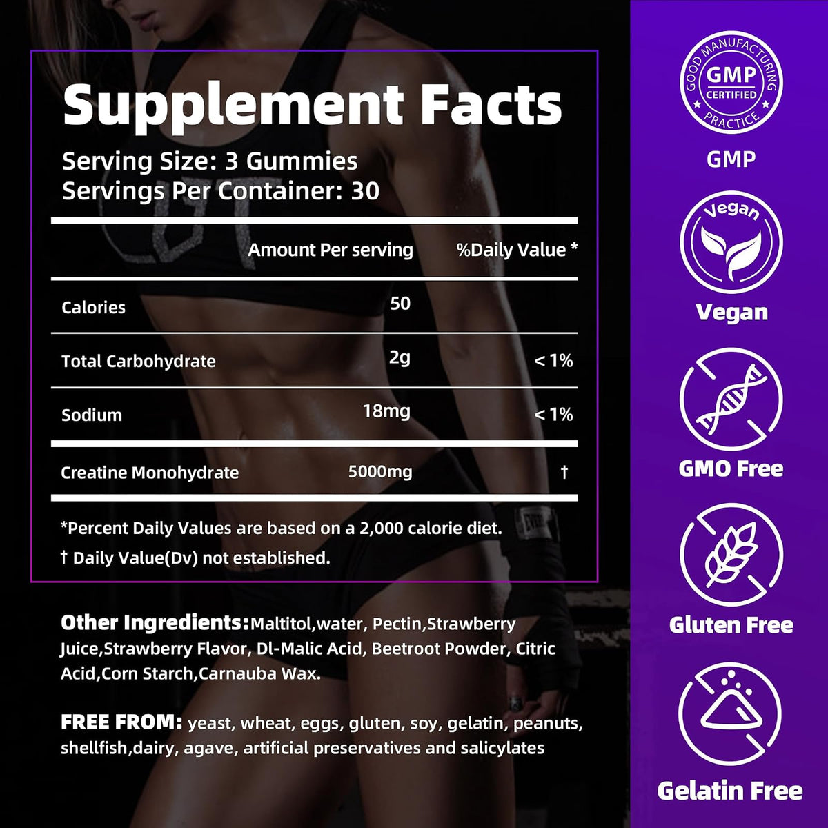 creatine monohydrate gummies for muscle growth