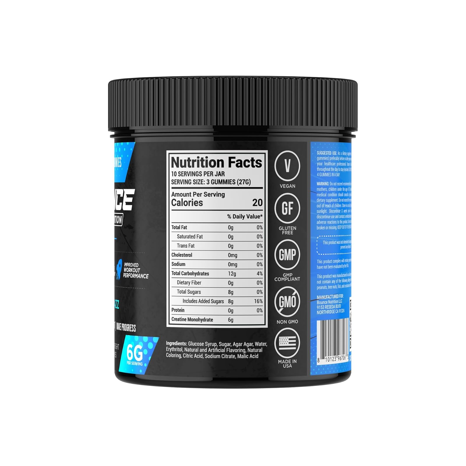 Creatine monohydrate gummies for muscle recovery