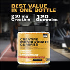 Creatine monohydrate gummies for muscle recovery
