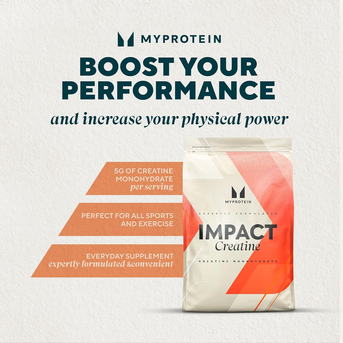 Creatine monohydrate powder for energy boost