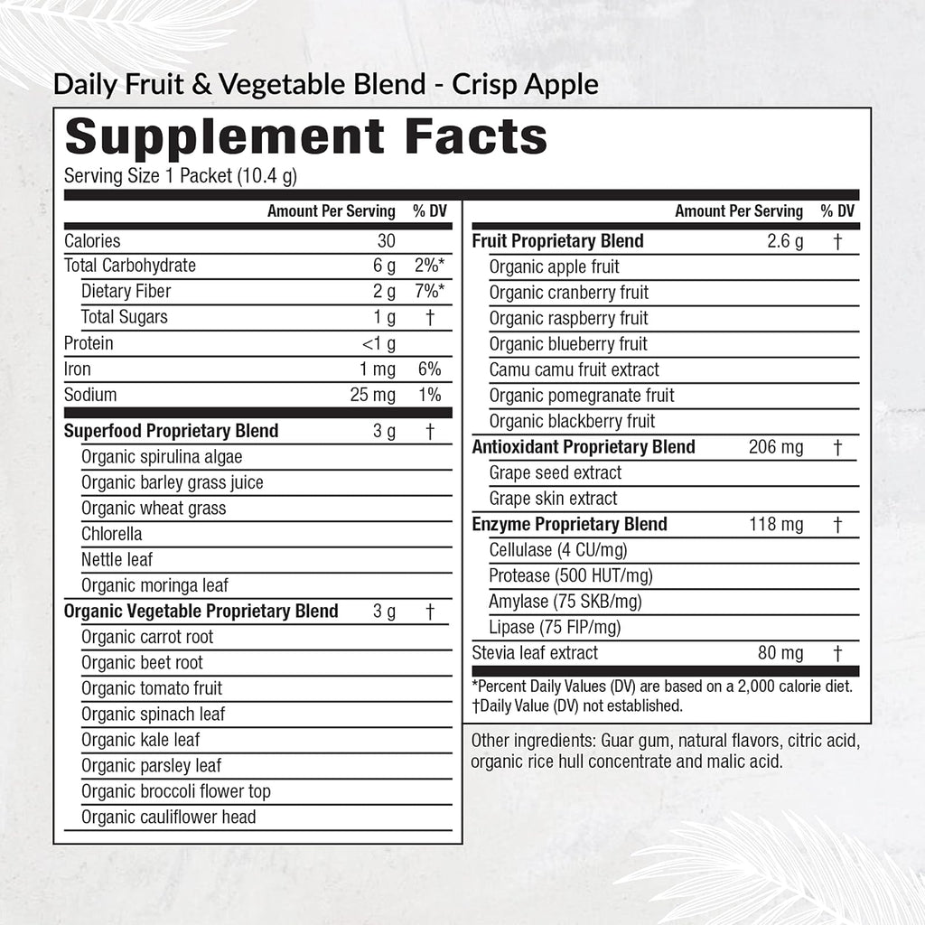 Crisp apple multivitamin powder