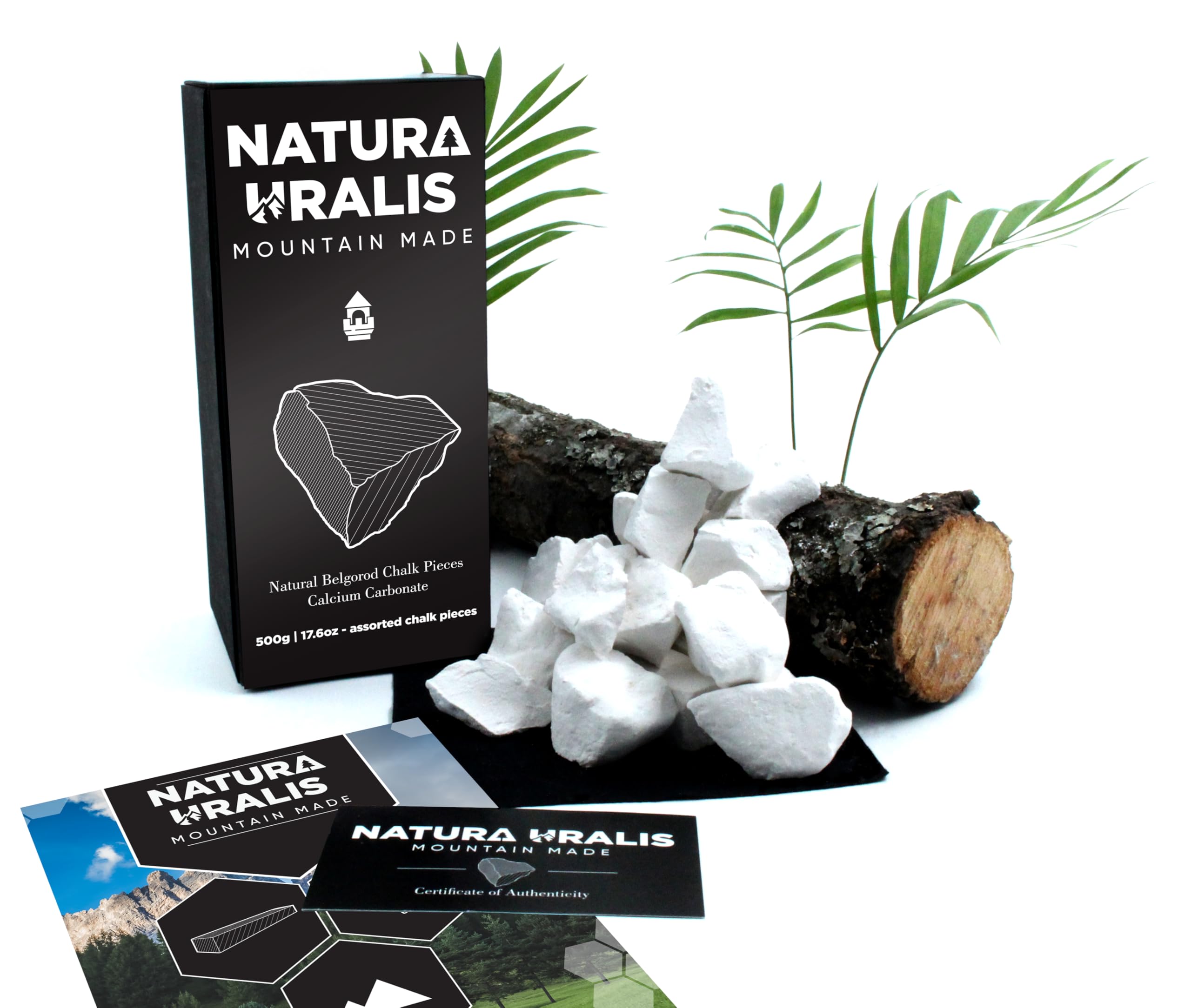 Crunchy white chalk chunks for wellness