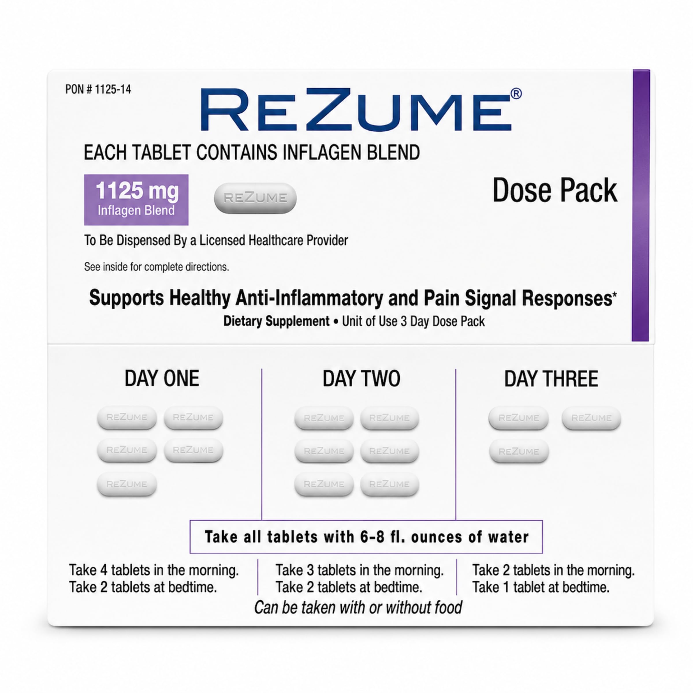 CryoDerm REZUME blended vitamin supplements