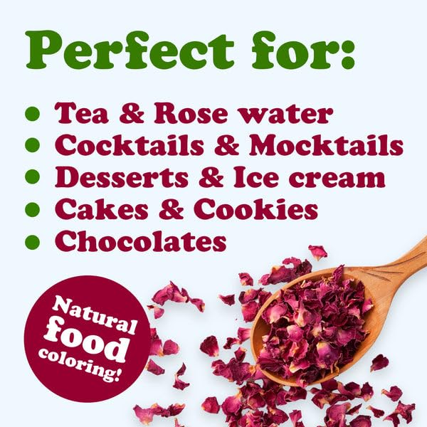 culinary dried rose petals for desserts