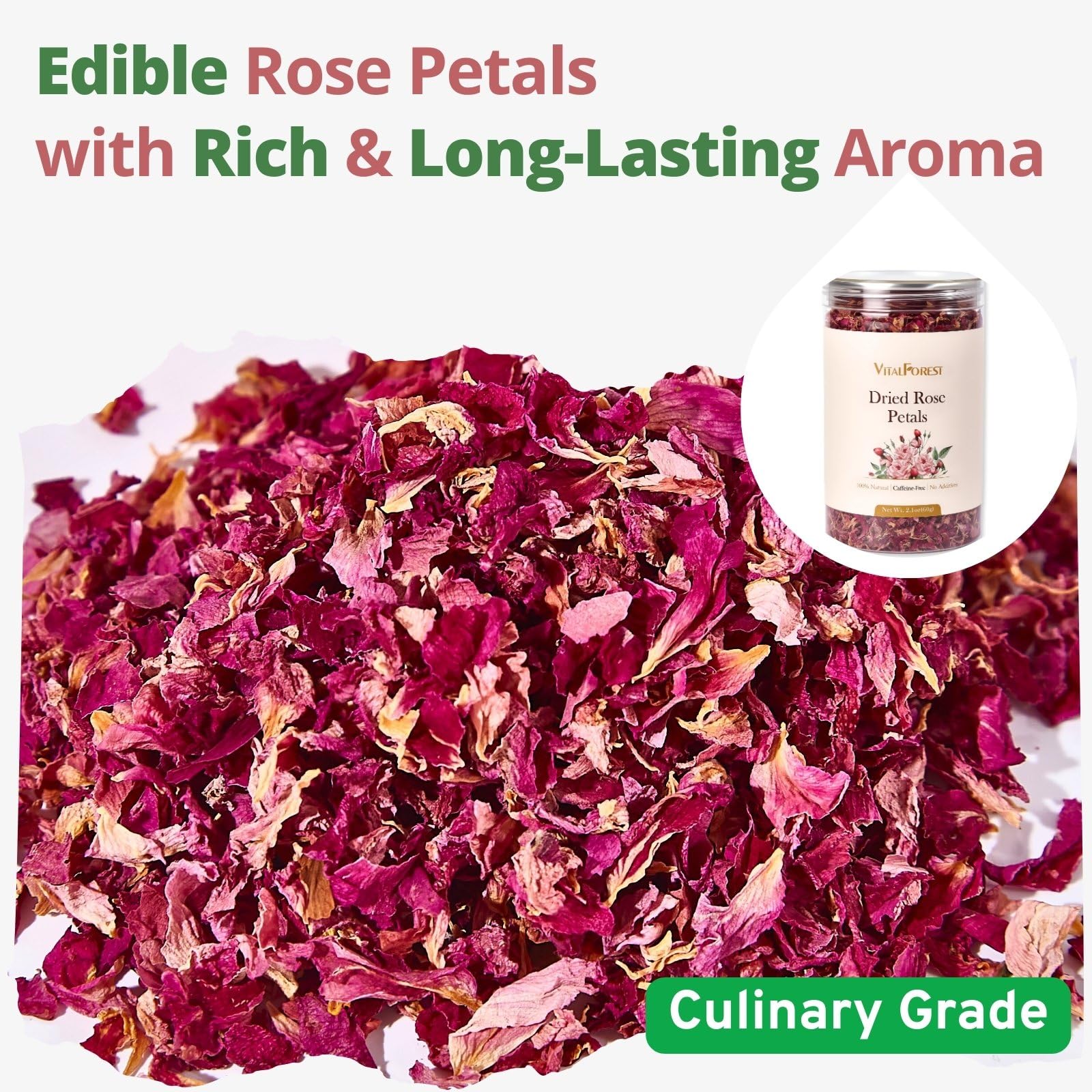 culinary rose petals for herbal infusions