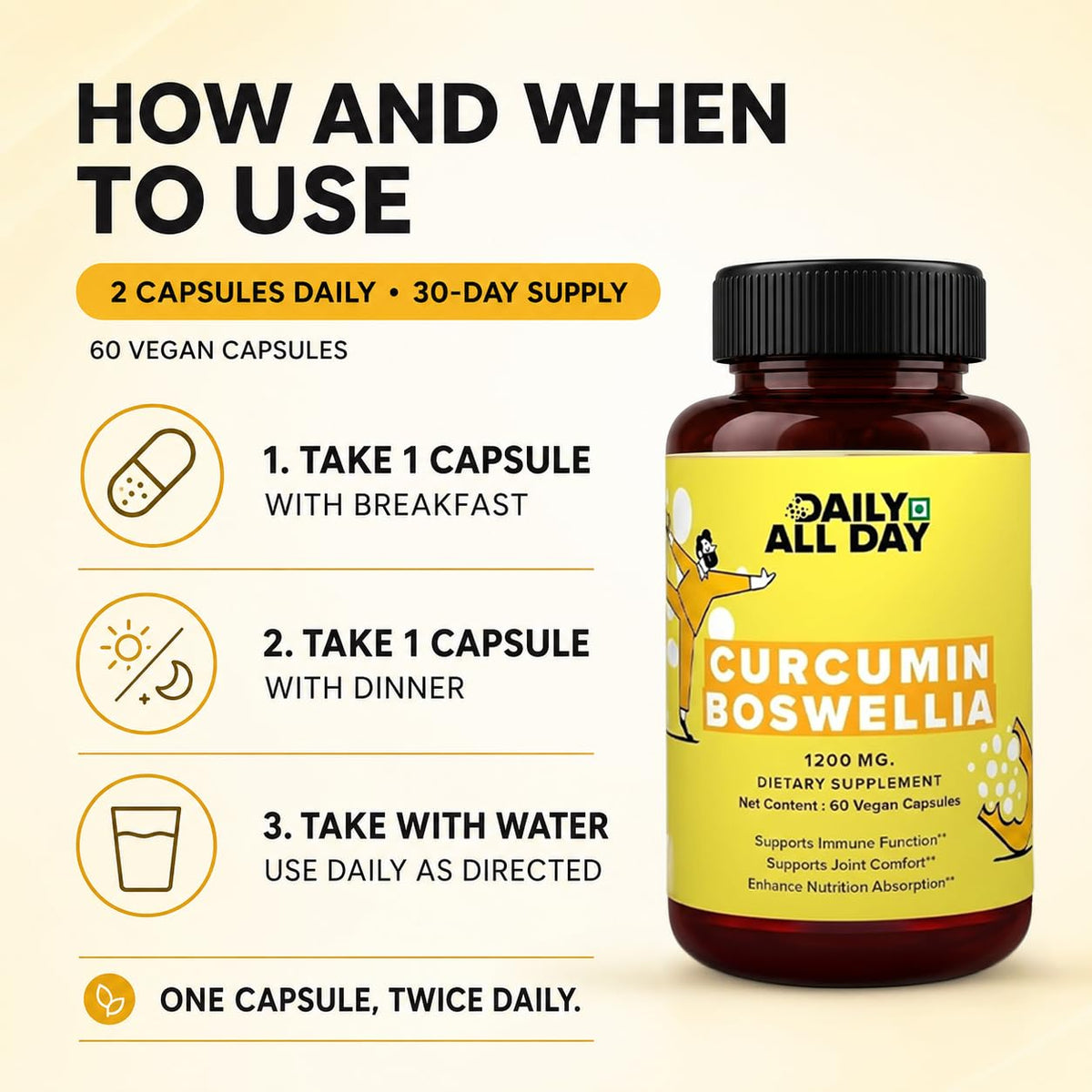 Curcumin capsules for antioxidant benefits
