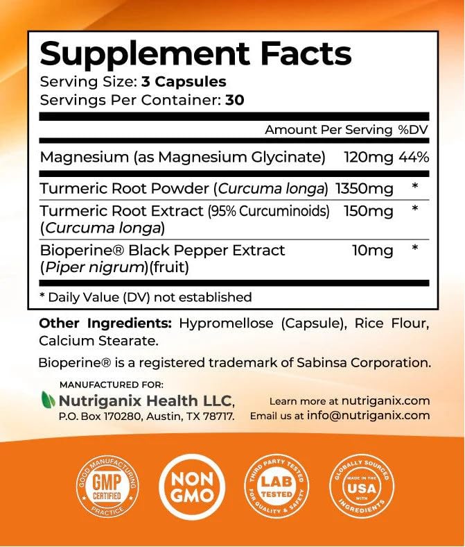 Curcumin magnesium glycinate for seniors