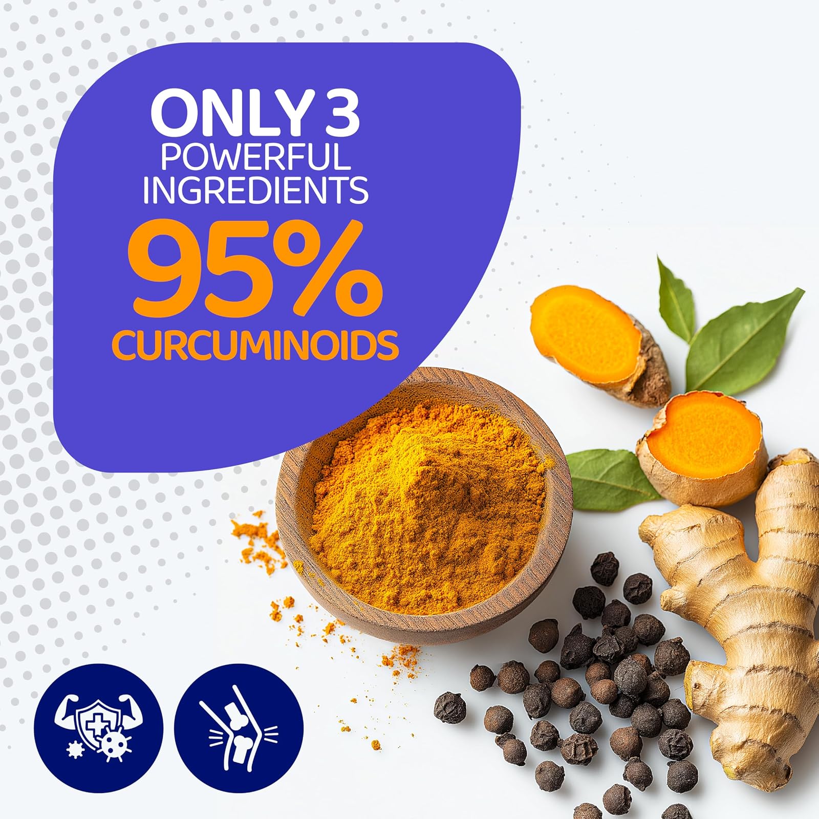 Curcumin-rich turmeric capsules for wellness