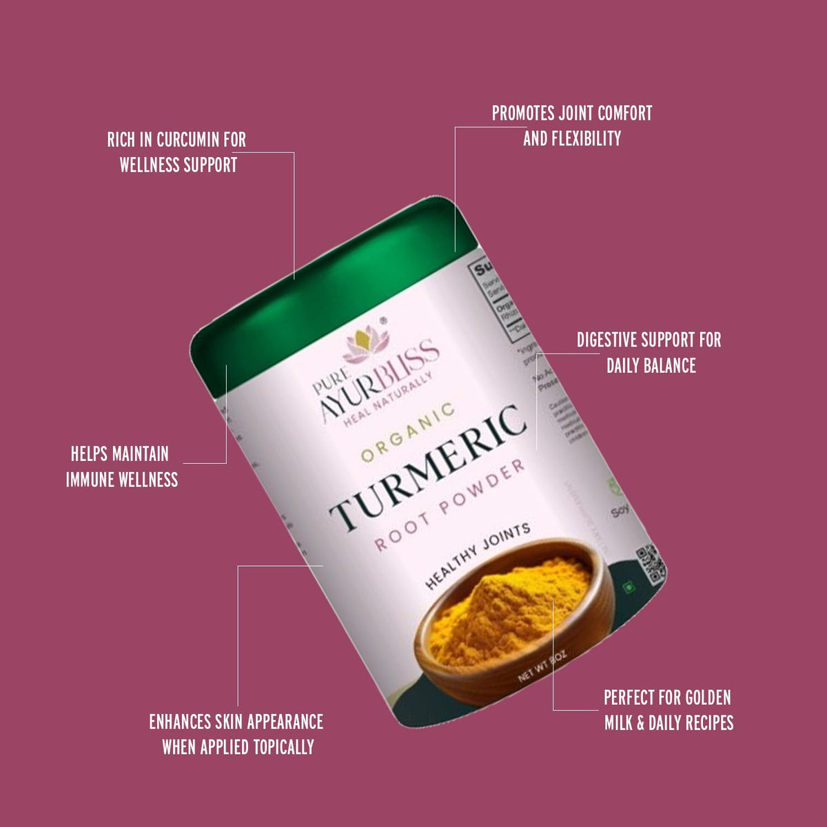 curcumin rich turmeric powder tin