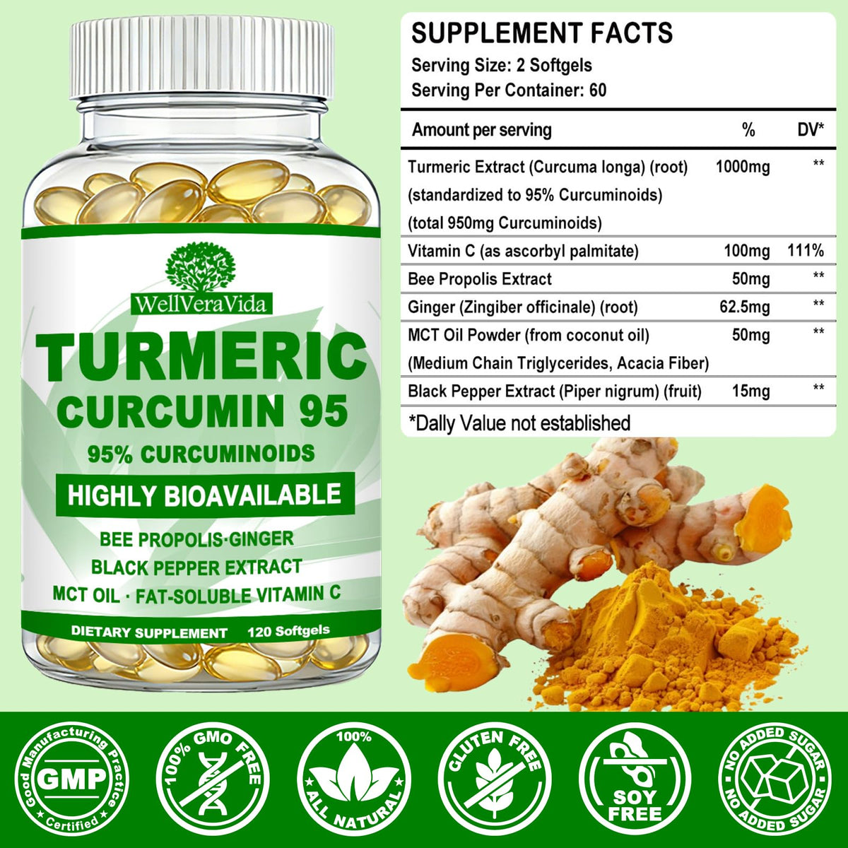 Curcumin softgels for joint support