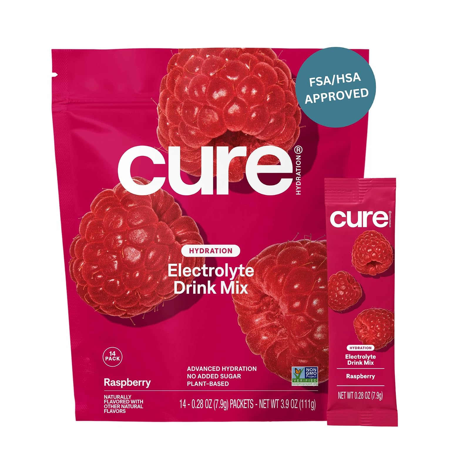 Cure Hydration raspberry electrolyte powder