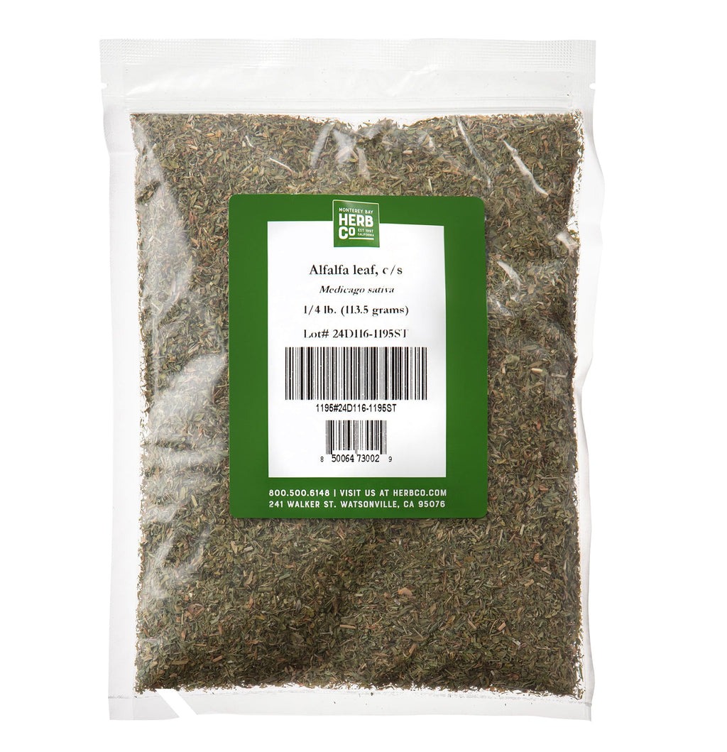 cut and sifted alfalfa for tea