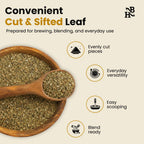 Cut and sifted alfalfa for tea