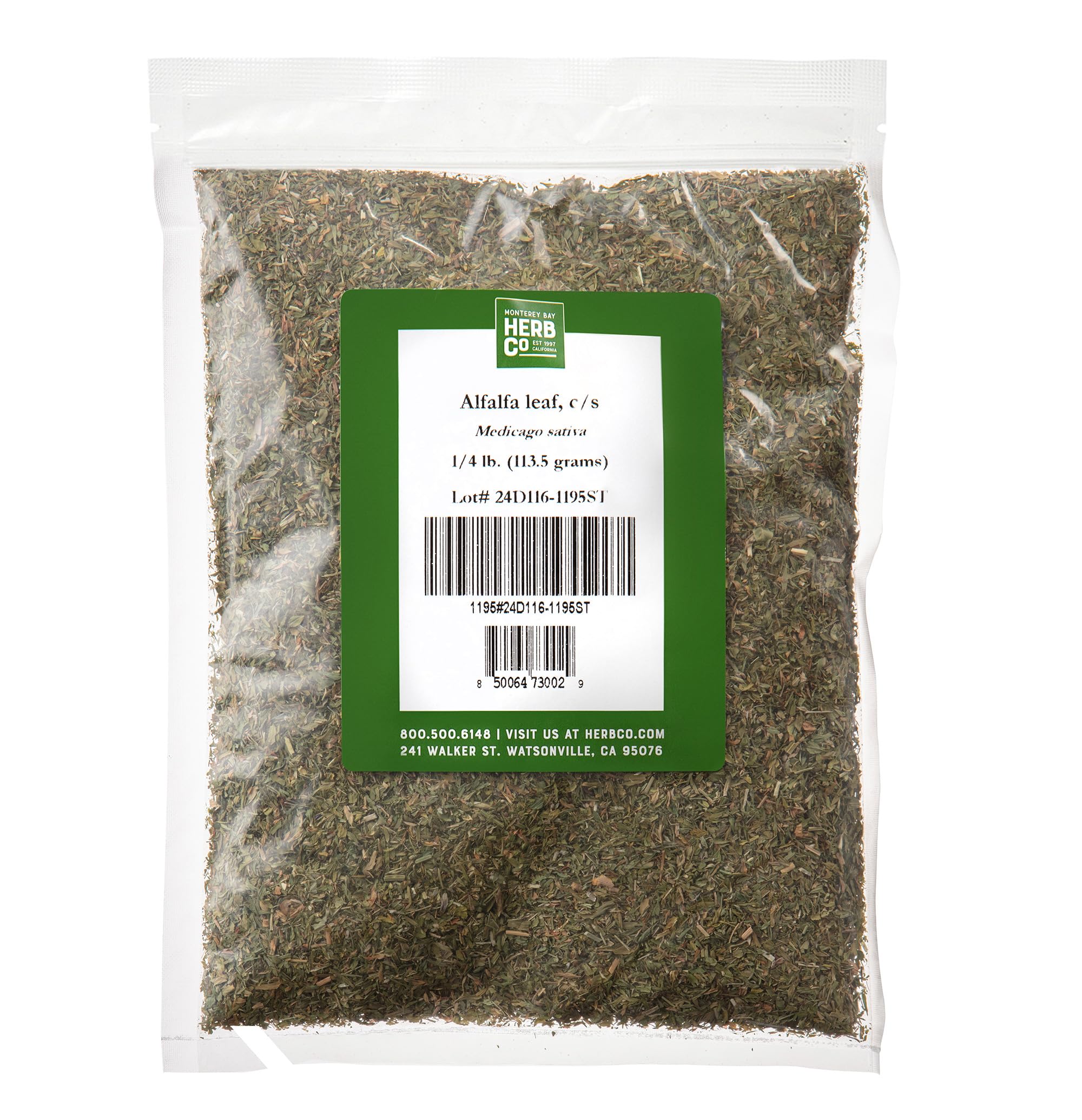 cut and sifted alfalfa for tea