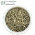 Cut and sifted alfalfa tea