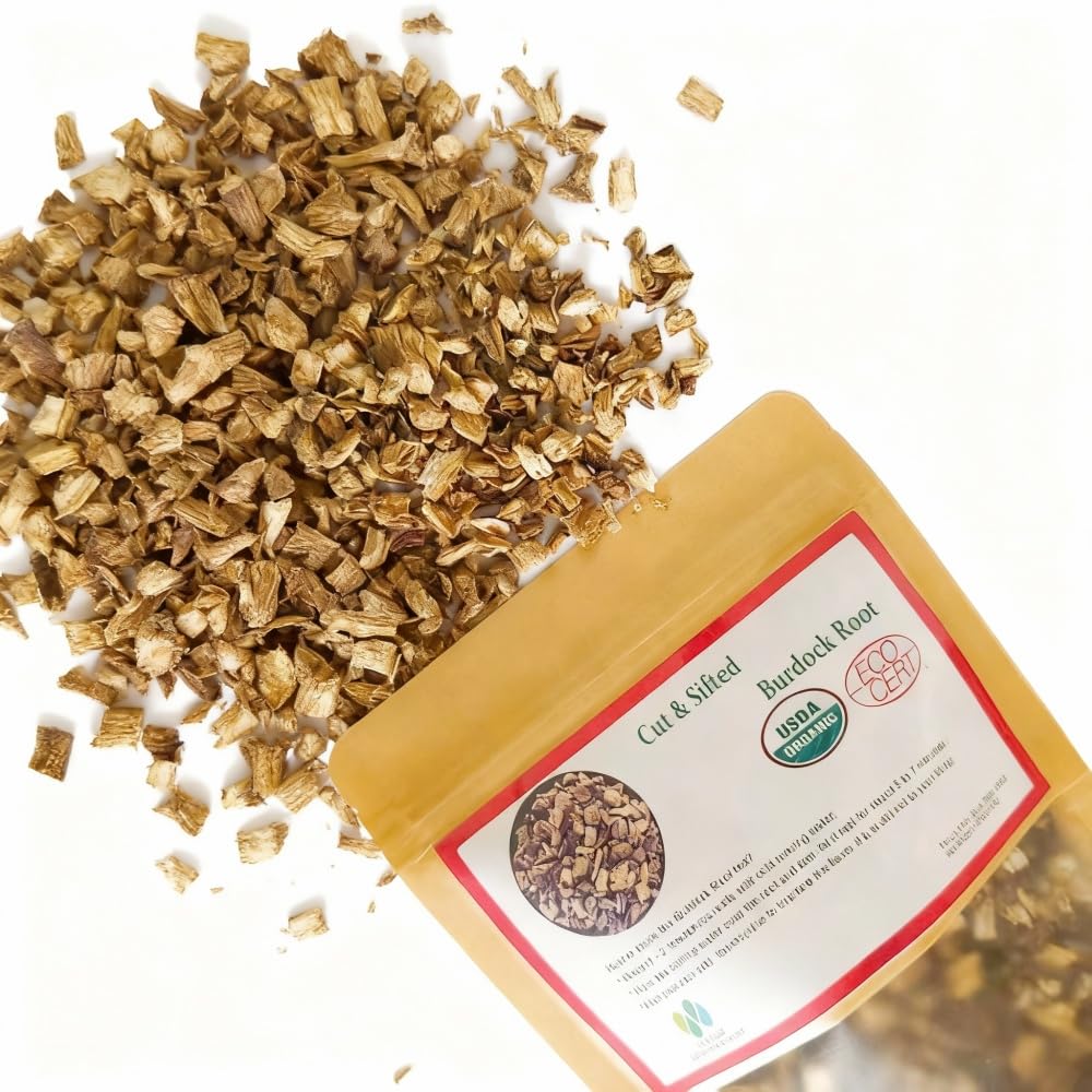 cut and sifted burdock root tea