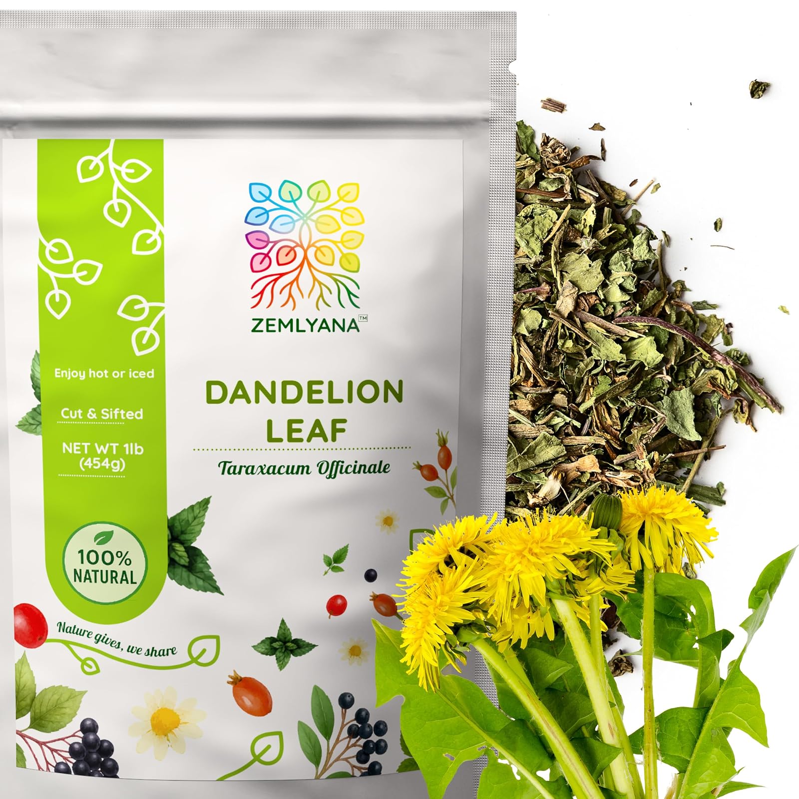 cut and sifted dandelion leaf tea