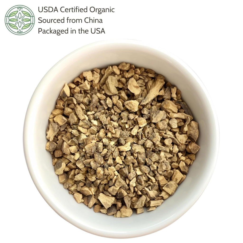 cut and sifted elecampane root for herbal infusions