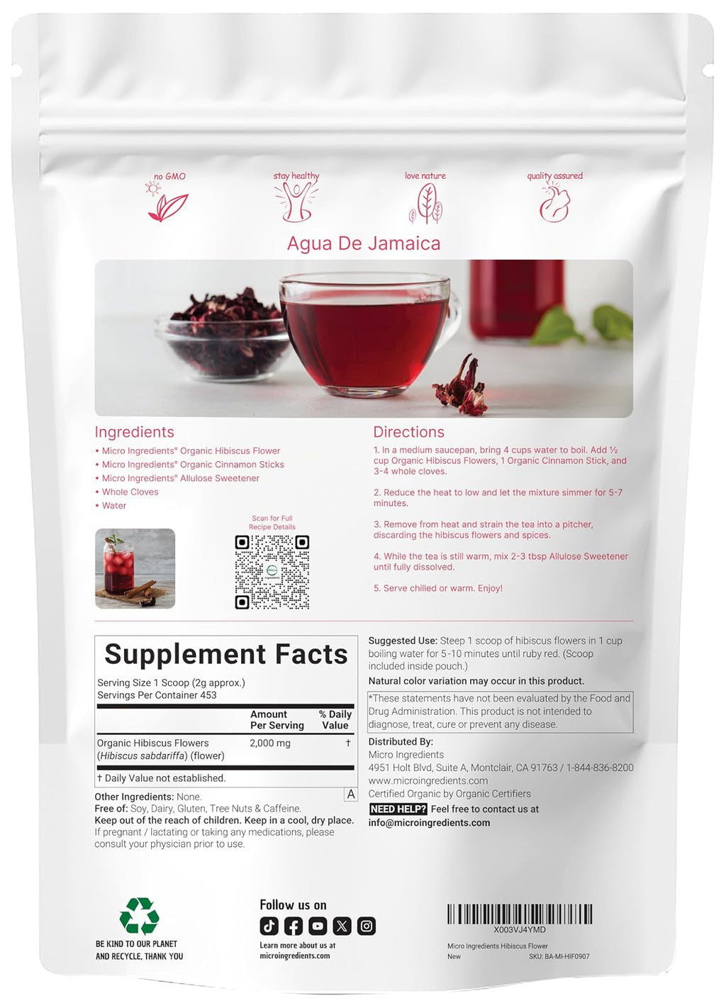 cut and sifted hibiscus loose leaf