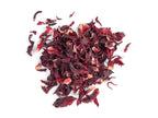 cut and sifted hibiscus petals