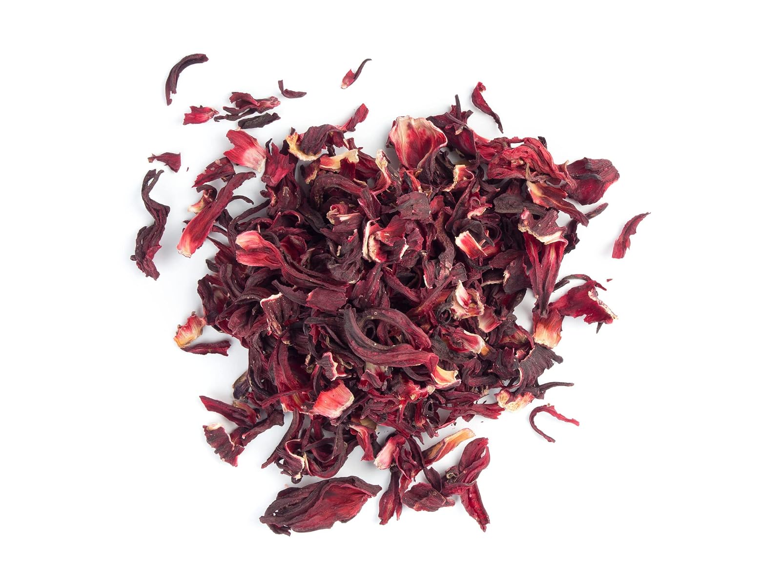 cut and sifted hibiscus petals
