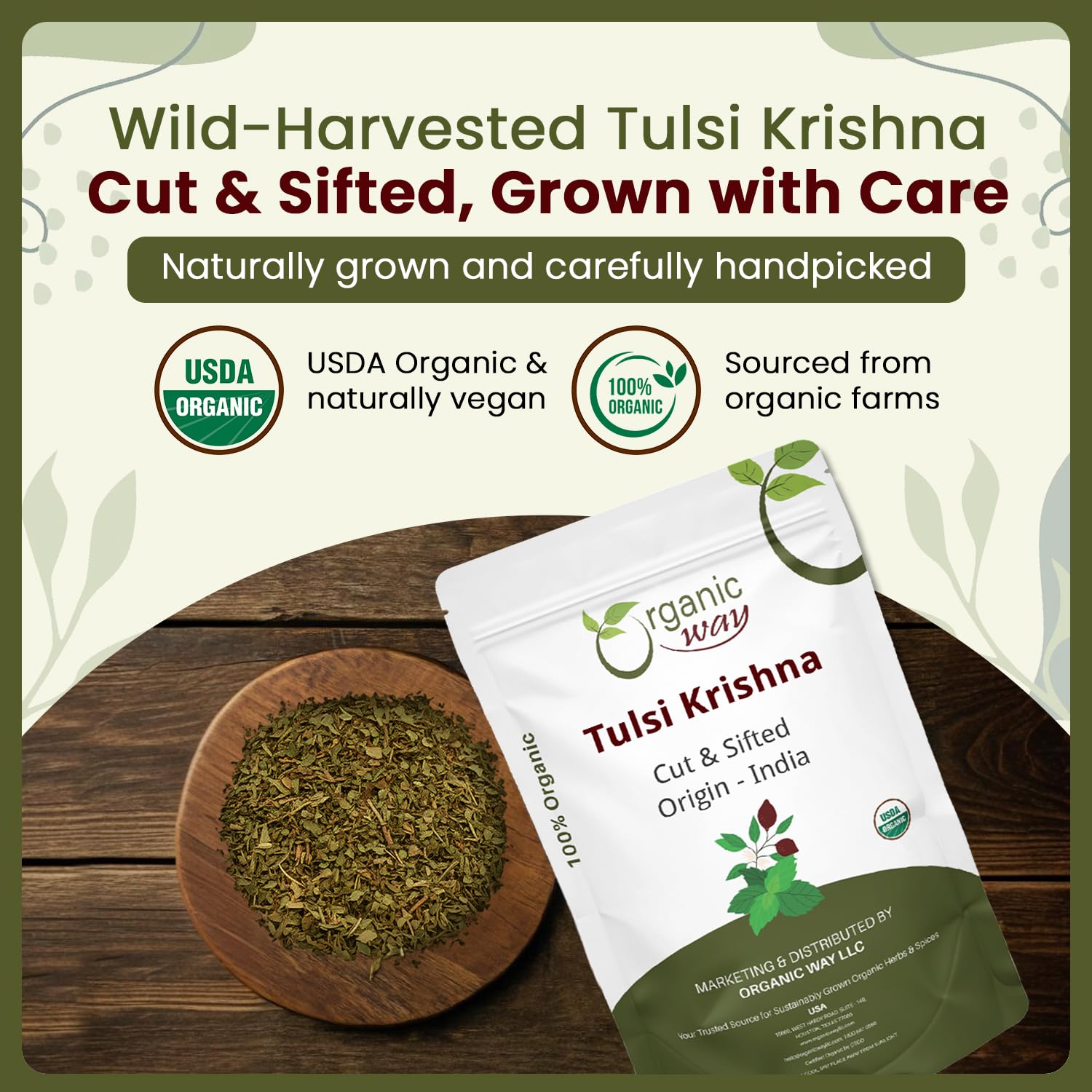 Cut and sifted Holy Basil tea