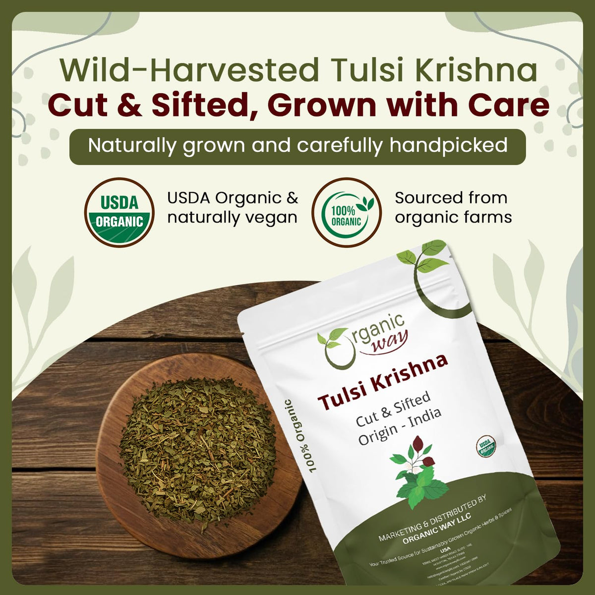 cut and sifted holy basil tea