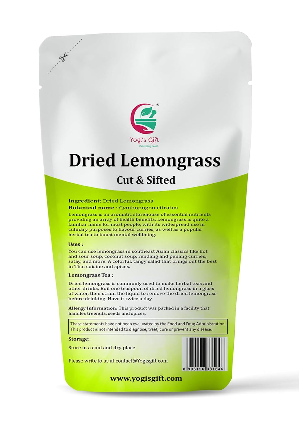 cut and sifted lemongrass loose leaf