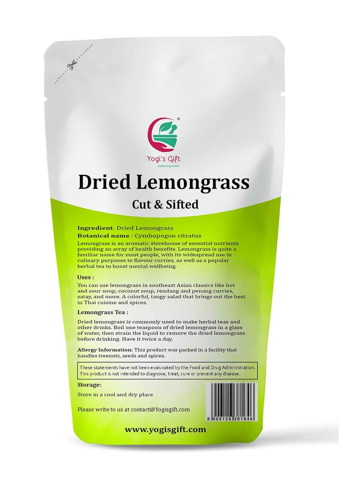 cut and sifted lemongrass loose leaf