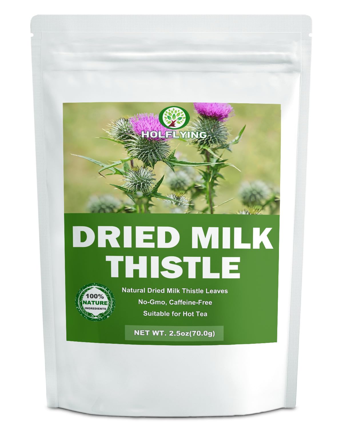 cut and sifted milk thistle leaves