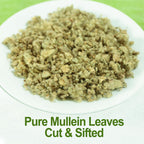 cut and sifted mullein tea leaves