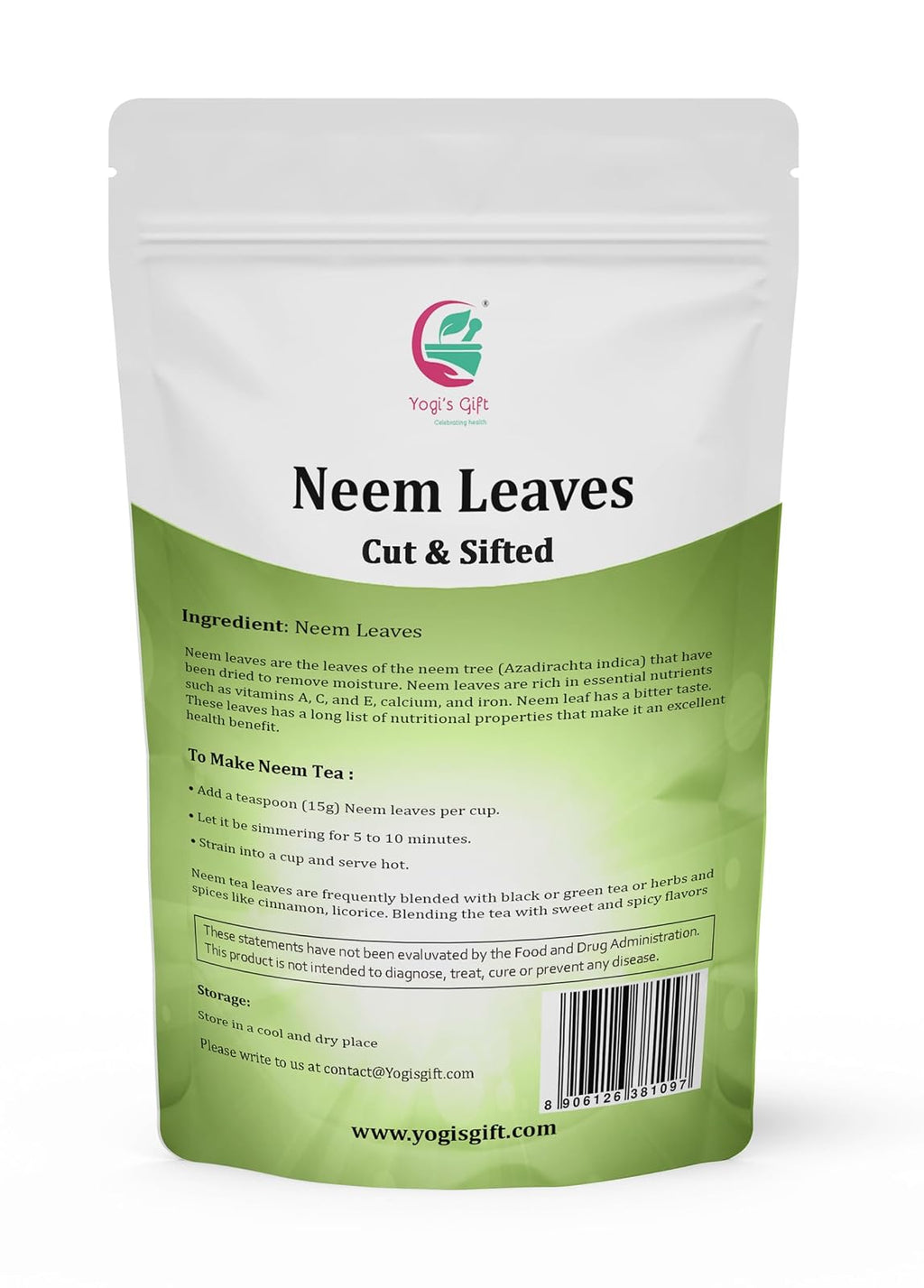 cut and sifted neem leaves tea