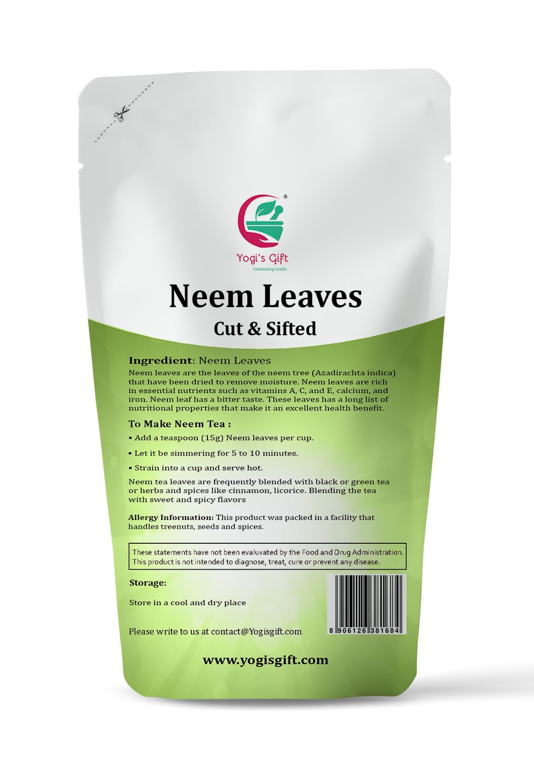 cut and sifted neem leaves tea