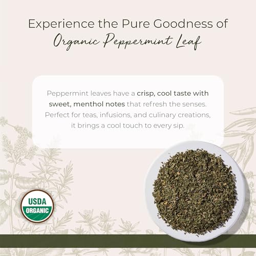 cut and sifted peppermint leaves