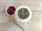 cut and sifted raspberry leaves