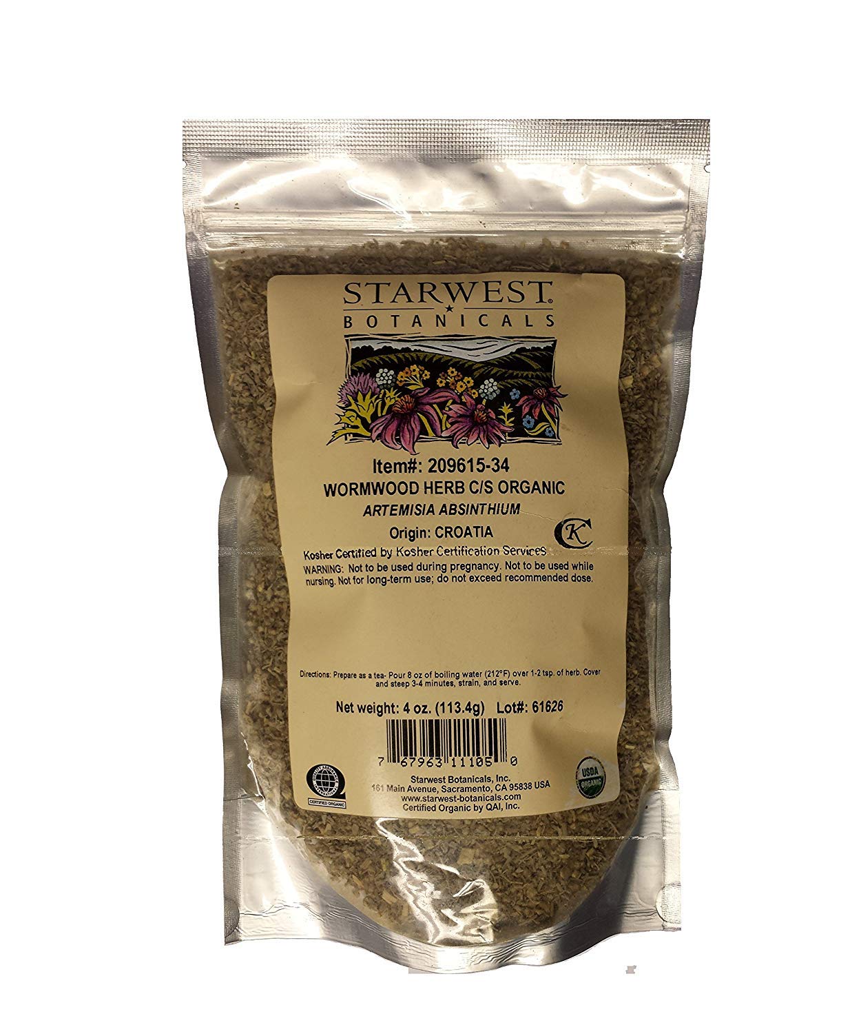 cut and sifted wormwood for wellness