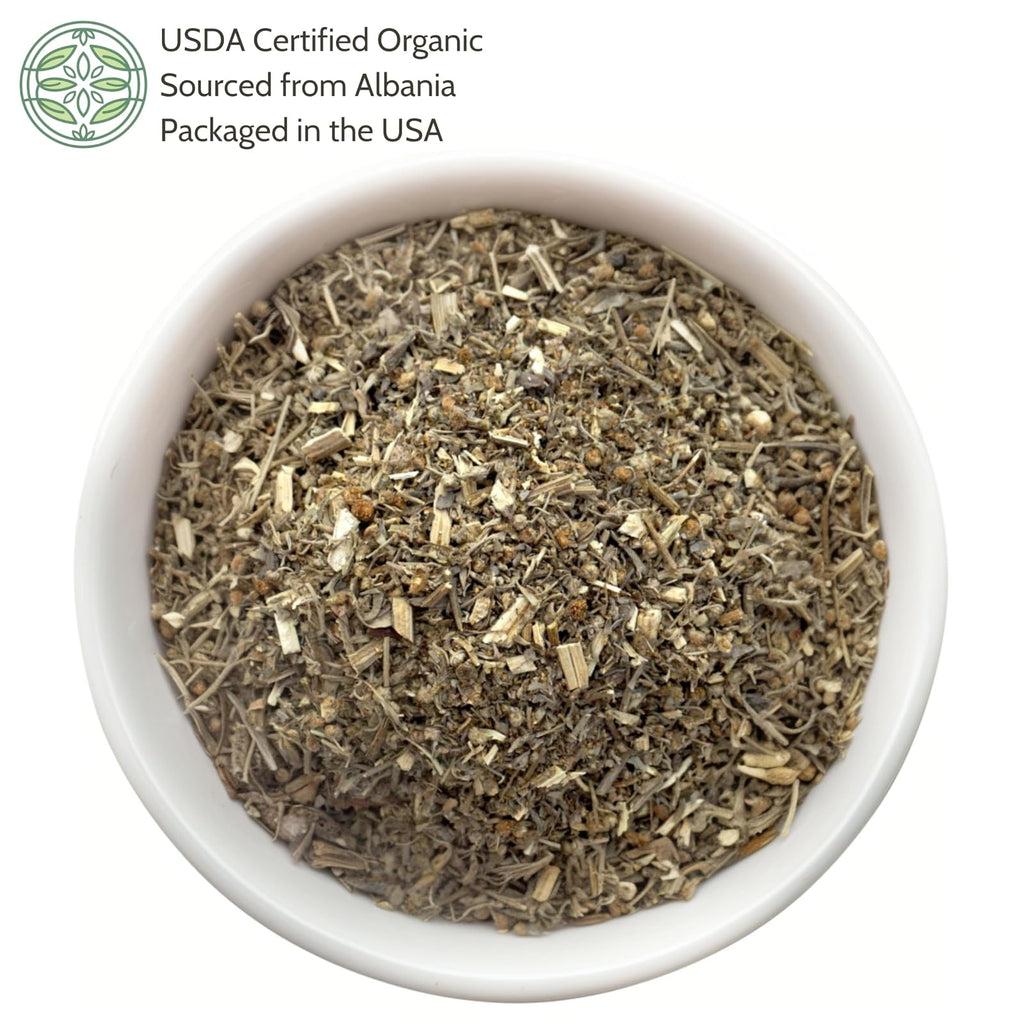 cut and sifted wormwood leaves