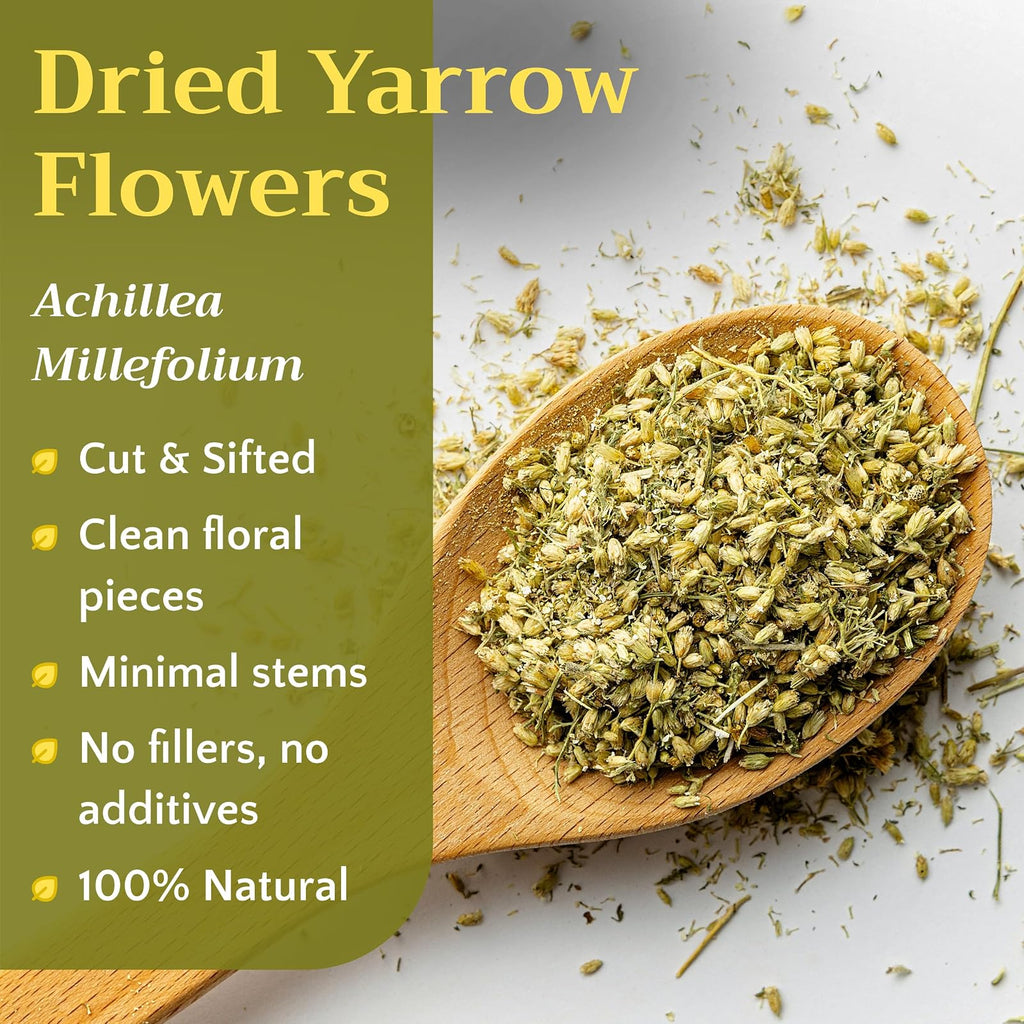 cut and sifted yarrow flower tea