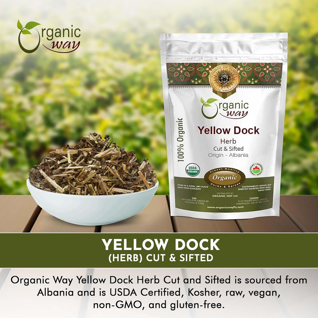 cut and sifted yellow dock herb