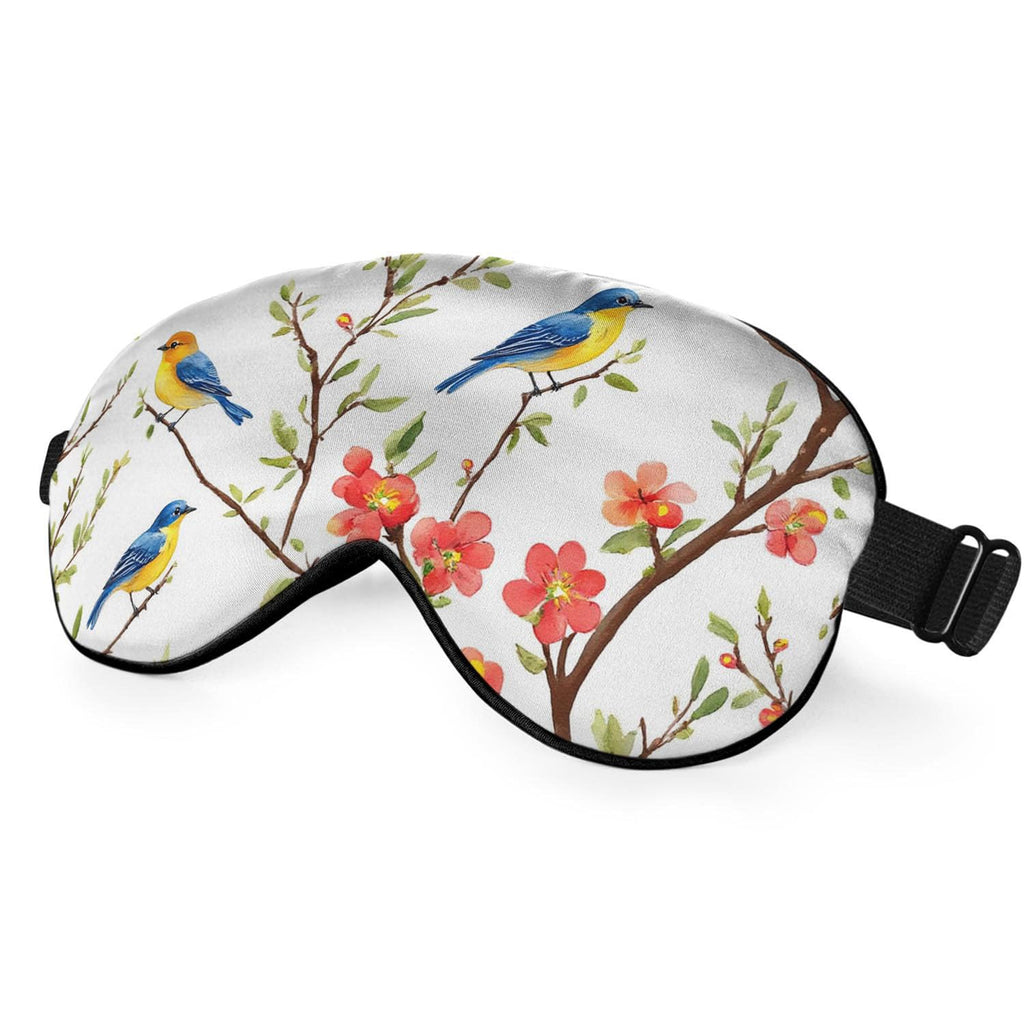 cute blue birds silk eye mask