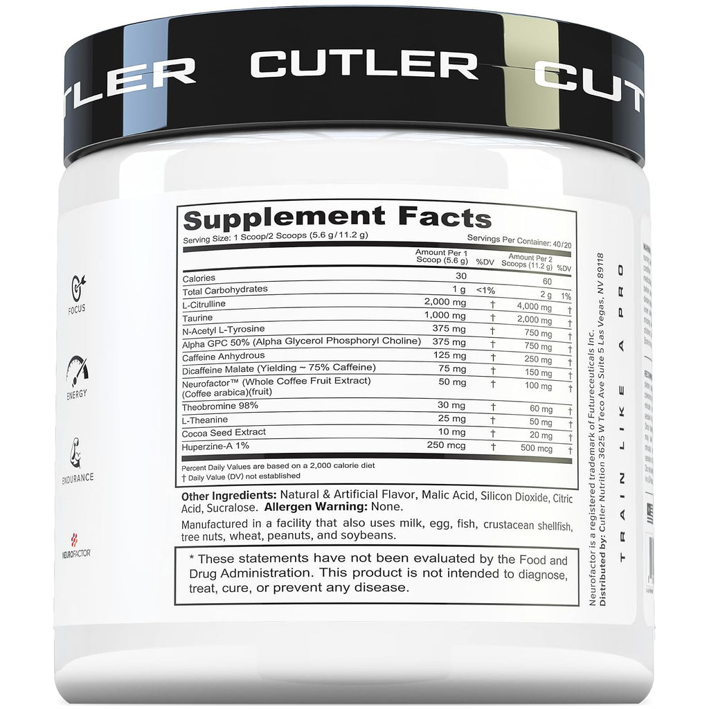 Cutler Nutrition pre-workout for optimal performance