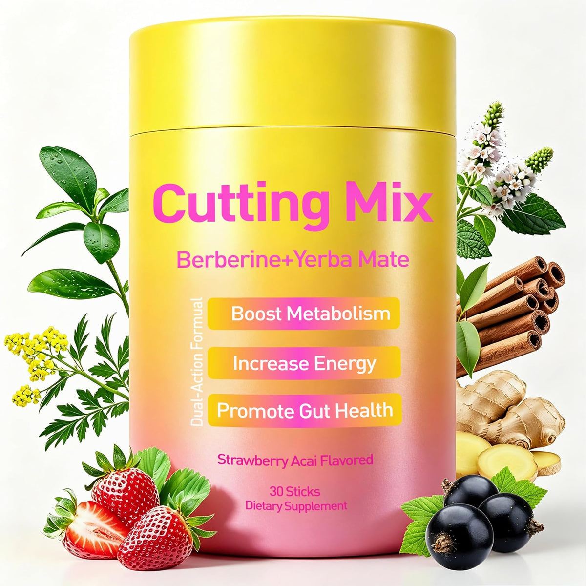 Cutting drink mix strawberry acai