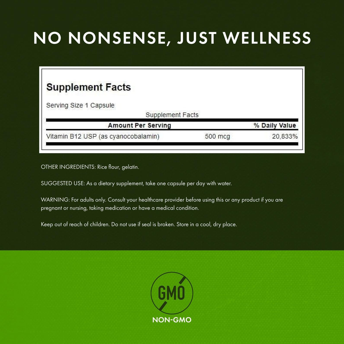 Cyanocobalamin 1000 mcg vitamin B12 supplement