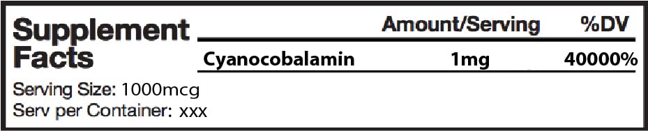 Cyanocobalamin powder for energy boost